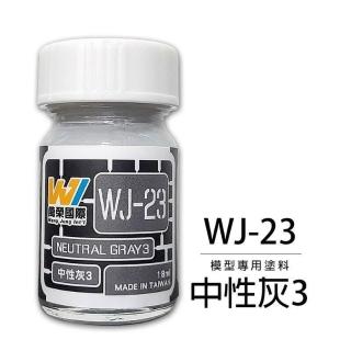 星辰玩具 現貨 萬榮國際 WJ WJ-23 硝基漆模型專用塗料 中性灰3 18ml