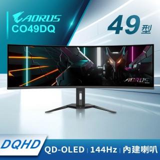 【GIGABYTE 技嘉】AORUS CO49DQ 曲面電競螢幕 49型 DQHD/QD-OLED/144Hz