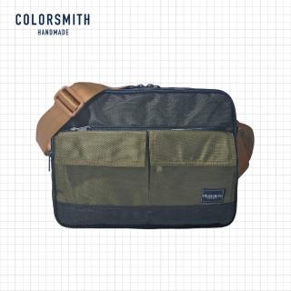 【COLORSMITH】CR2．雙層側背包大．CR2-1074-NB-L(台灣原創品包包品牌)