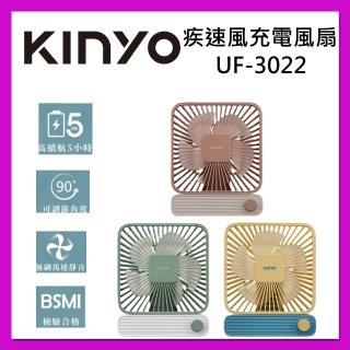 【KINYO】UF-2652 復古 靜音 充電風扇 台灣公司貨