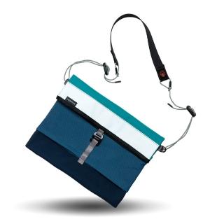 【FREESTONE】SA-1 反光斜背包-湖水綠/深藍(山系小包 Ripstop 防潑水 戶外機能包 側背包 胸包 隨身小包 男包/女包)