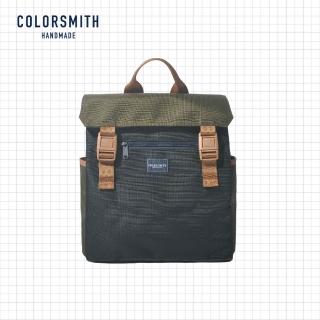 【COLORSMITH】CR2．方型質感後背包．CR2-1325-OG-XS(台灣原創品包包品牌)