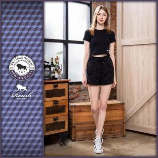【Roush】台灣製/MIT/現貨 女生水洗棉質抽繩短褲(2220090)
