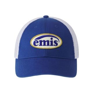 【emis】現貨+預購 韓國 emis WAPPEN MESH BALL CAP 刺繡徽章網眼棒球帽 藍色BLUE