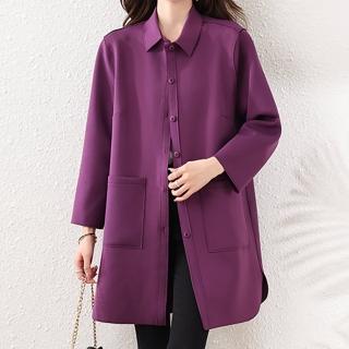 【麗質達人】2310翻領長版外套-三色LY (L-5XL)