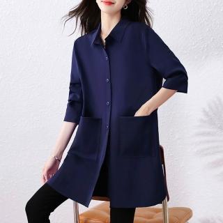 【麗質達人】2310翻領長版外套-三色LY (L-5XL)