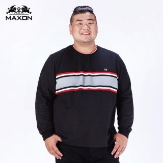 【MAXON 馬森大尺碼】台灣製/大尺碼灰色撞色棉柔圓領衫XL-4L 83799-88