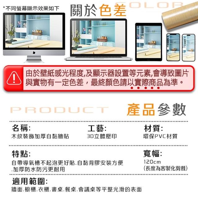 【Echain Tech】客製化 全尺寸款式最齊 木紋加厚款壁貼 共21款 寬幅90cm (牆貼/木紋貼/壁紙/門貼/防水防油)
