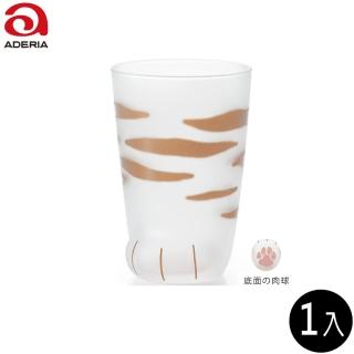 【ADERIA】貓腳杯 300ml 1入 橘貓款 日本製(貓腳杯 貓掌杯 貓咪杯 飲料杯)