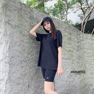 【NIKE 耐吉】Homieee Nike Nsw 短袖 小勾 刺繡LOGO 落肩 寬鬆 女款 黑色 白色 FD4150