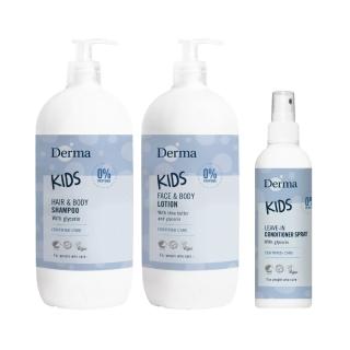 【Derma 丹麥德瑪】Kids純淨兒童系列(洗髮沐浴露/舒緩護膚乳/護髮噴霧)多款可選 麗兒采家