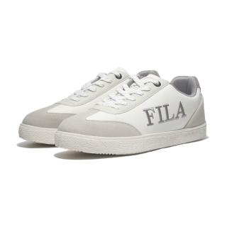【FILA】FILA 休閒鞋 EMBLEM 米白灰 復古 皮革 男 1C942Y144