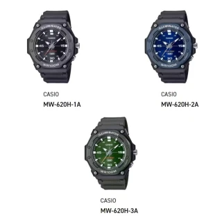 【CASIO 卡西歐】KARAFURU CASIO簡潔大方的三針時分秒針設計簡約錶款MW-620H-1A MW-620H-2A MW-620
