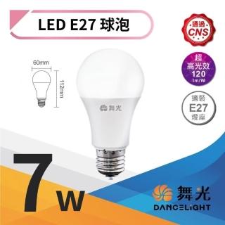 【DanceLight 舞光】LED 7W E27 燈泡 全電壓球泡 美術燈 辦公燈 商用燈 室內燈 展示燈(白光/黃光)