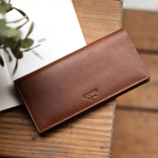 【CALTAN】CALTAN DESIGN | 簡約俐落兩折真皮長夾 074128 四色(真皮 長夾 皮夾 錢包 招財 母錢包)