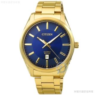 【CITIZEN 星辰】【柒號本舖】CITIZEN星辰GENT紳士石英鋼帶錶-金 / BI1032-58L