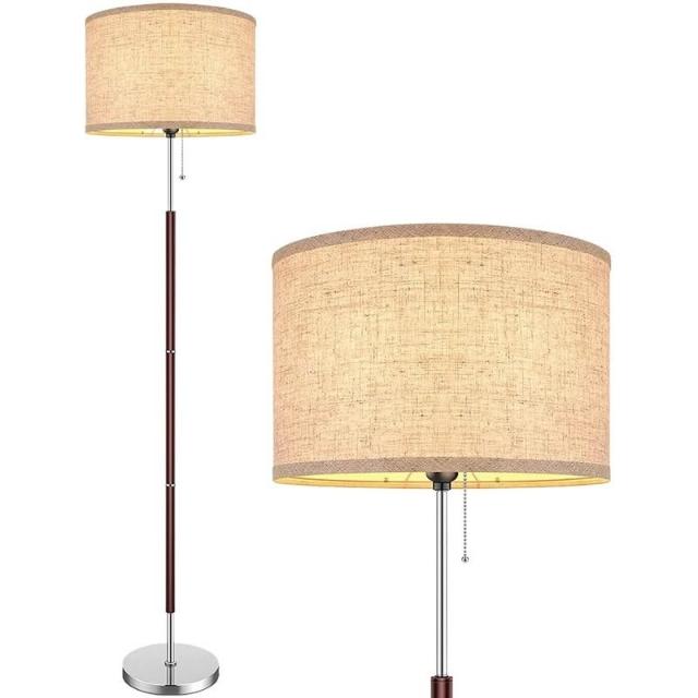 【LEZUN 樂尊】客廳落地燈沙發裝飾台燈簡約現代拉鏈開關跨境書房臥室立式落地燈