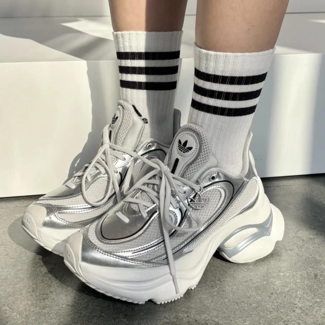 【adidas 愛迪達】Adidas Originals Ozvenuz 增高 復古 厚底 老爹鞋 銀白 奶茶 KI0557 KI0558