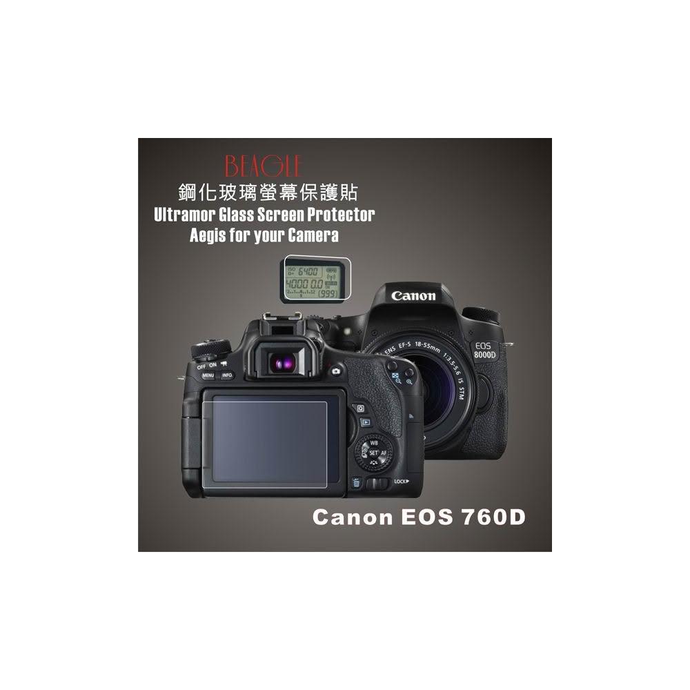 (BEAGLE)鋼化玻璃螢幕保護貼 CANON EOS 760D 專用-抗指紋油汙-耐刮硬度9H-防爆-台灣製(2片式)